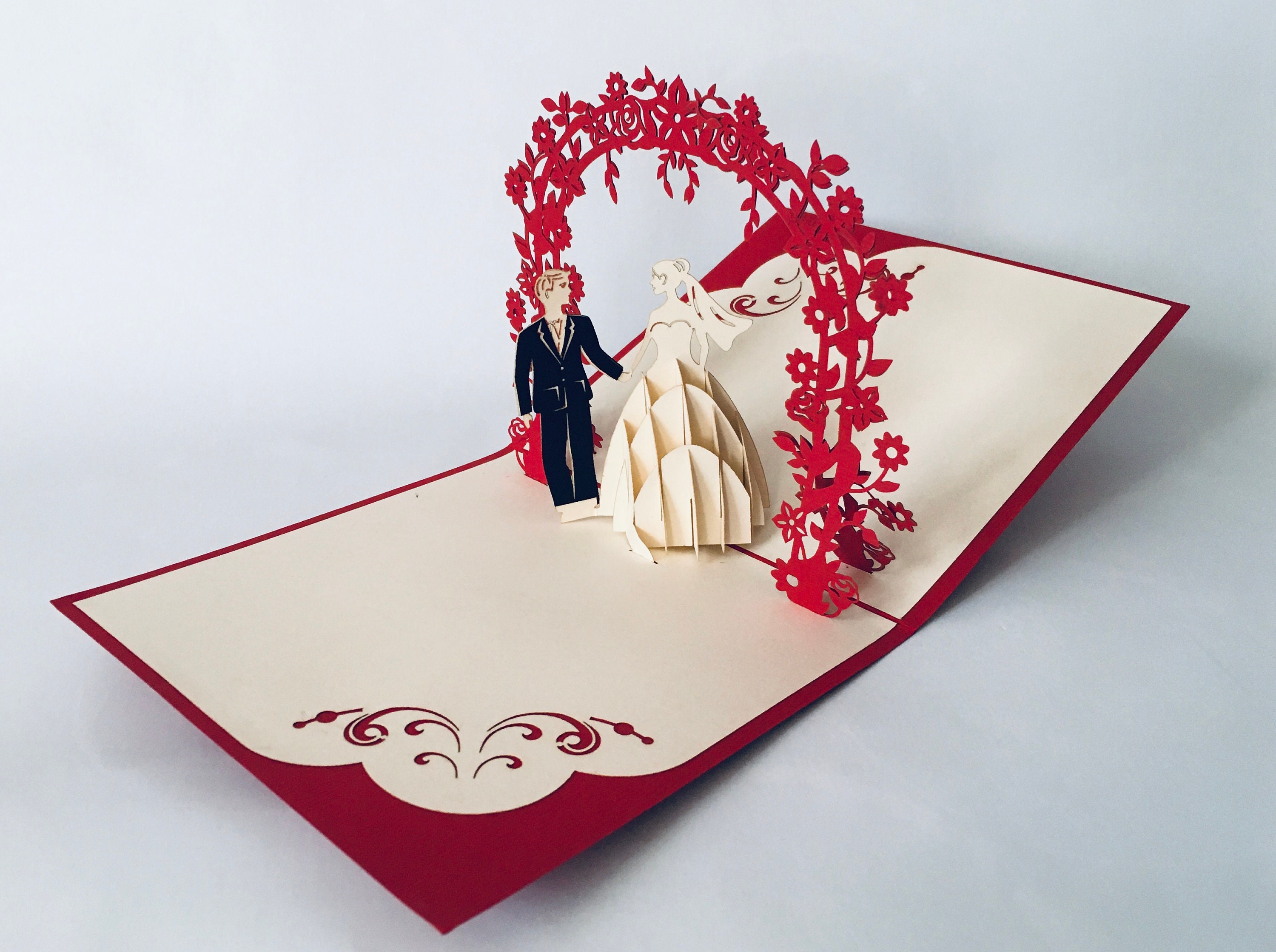 Wedding Card, Newlyweds, Wedding Folding Card, Pop-up Wedding Card ...