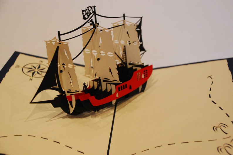 Pirate Ship, Folding Map / Pop-up - Etsy