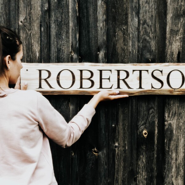 Family Name Wooden Burn Signs - Etsy