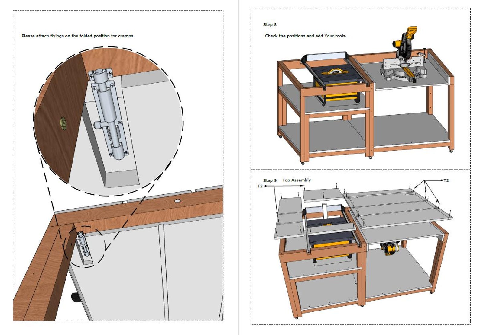 Mobile Miter Saw & Router Table Plans: DIY Woodworking Blueprints (PDF ...
