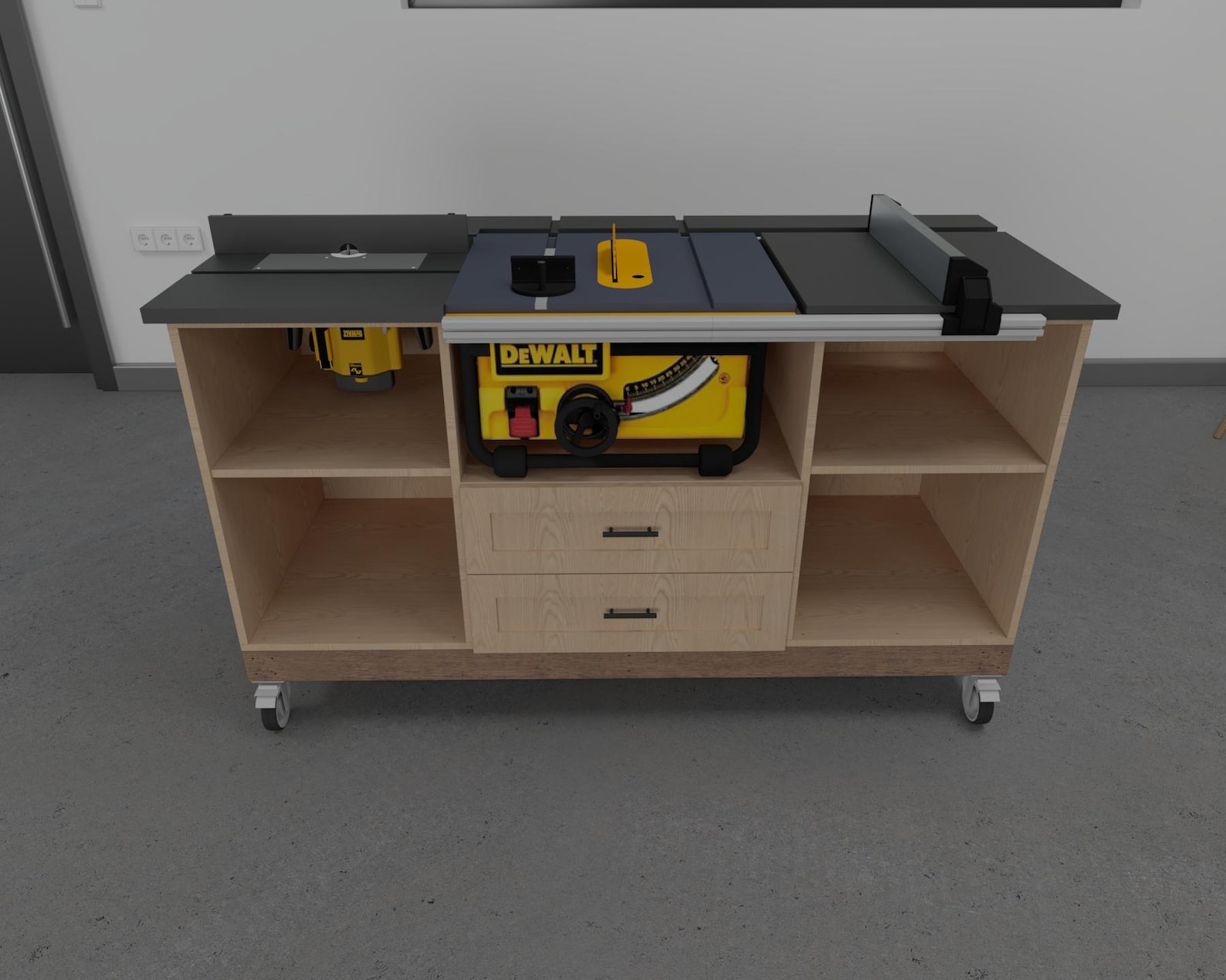 Mobile Table Saw and Router Workbench Plans, DIY Woodworking PDF ...