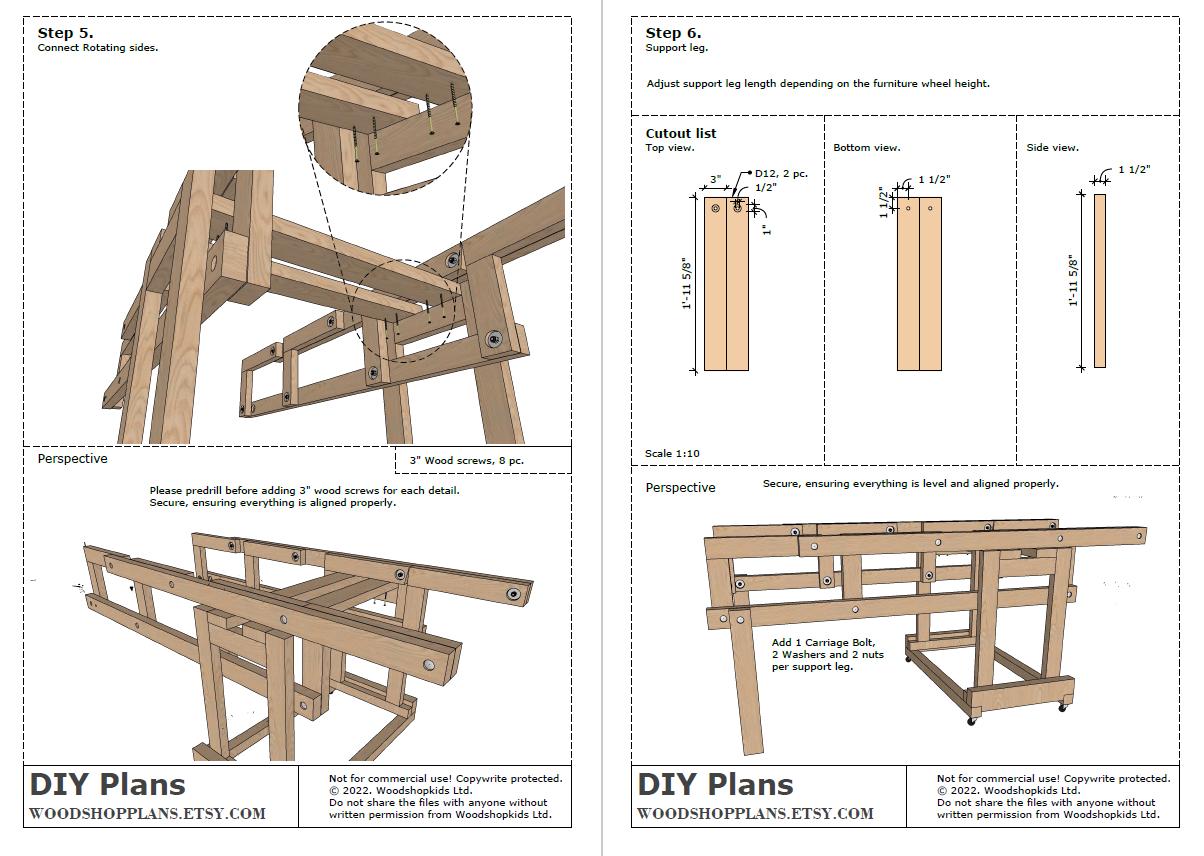 Table Shelf Plans, Transforming Shelf /workbench Plans, DIY Convertible ...