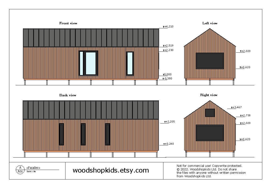 Modern Tiny House Plans With Loft: 12x4.5m DIY Cottage Build (sketchup ...