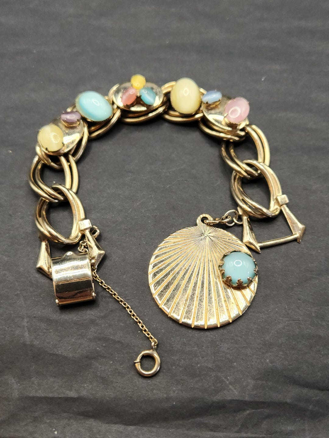 Estate Vintage 50's 60's KAFIN New York Bracelet 7" Signed Cabochon - Etsy