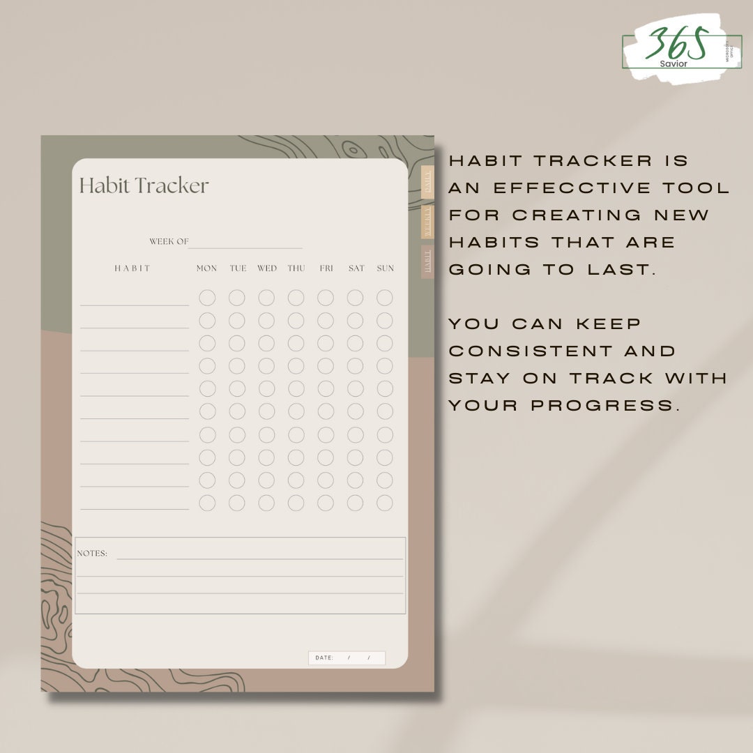 Daily Planner and Habit Tracker Compatible With Goodnotes - Etsy