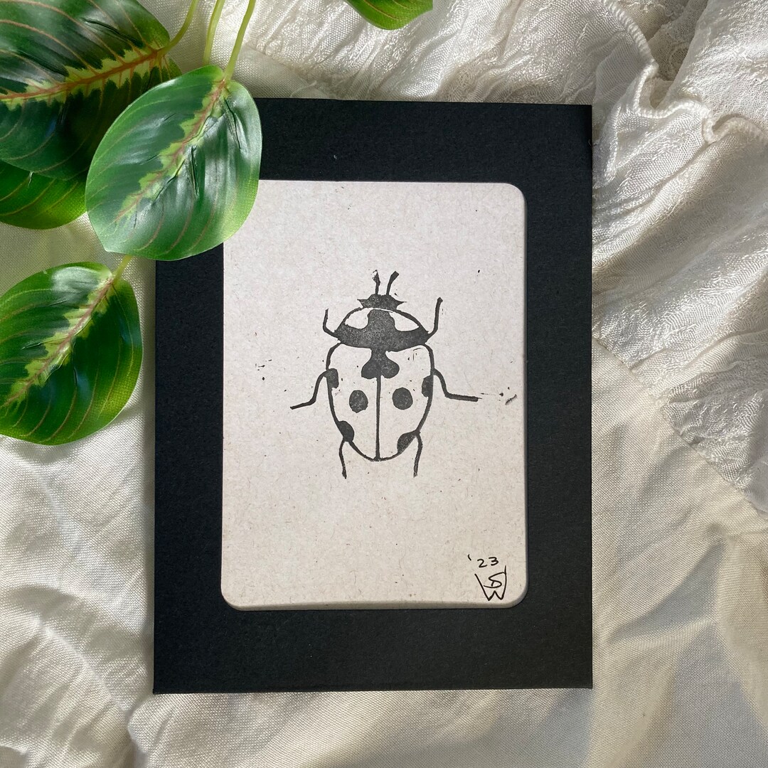 Ladybug Block Print (signed) | Creepy Crawly Critter Friend for Your ...