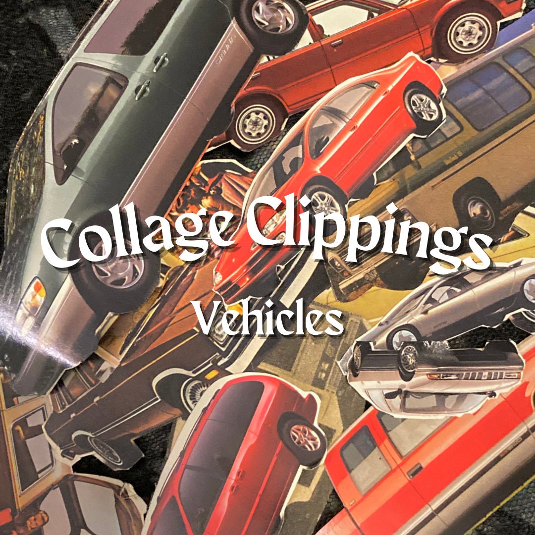 Vehicle Collage Clippings Ephemera for Scrapbooking Journaling Mixed ...