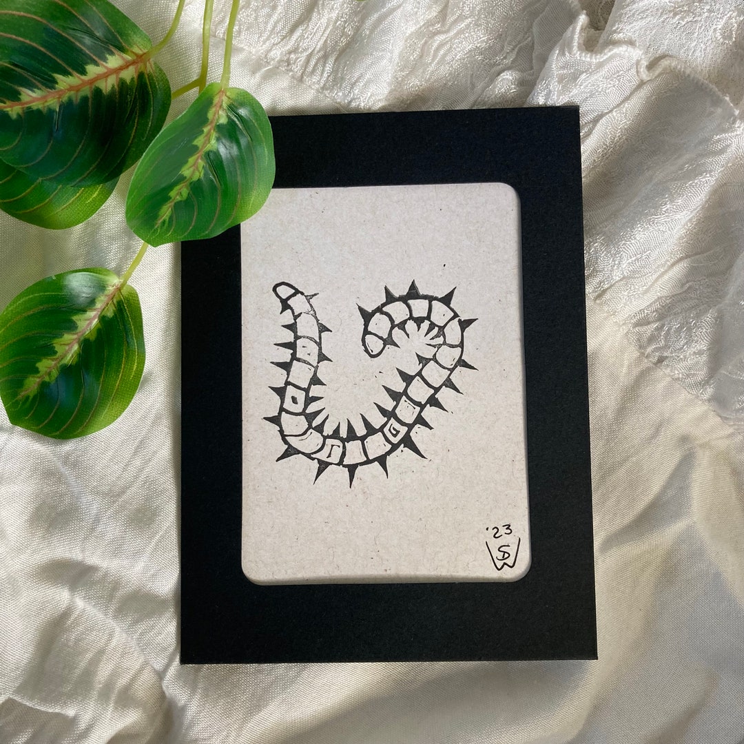 Centipede Block Print (signed) | Creepy Crawly Critter Friend for Your ...