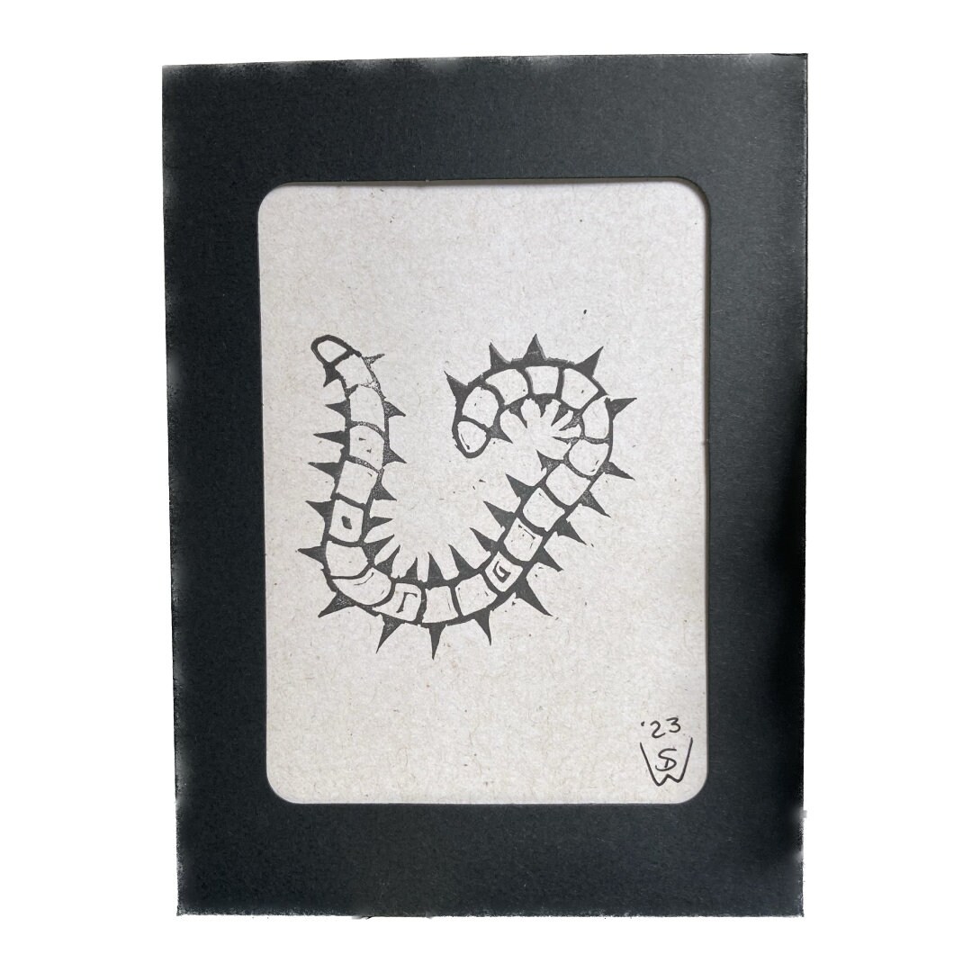 Centipede Block Print signed Creepy Crawly Critter Friend for Your ...