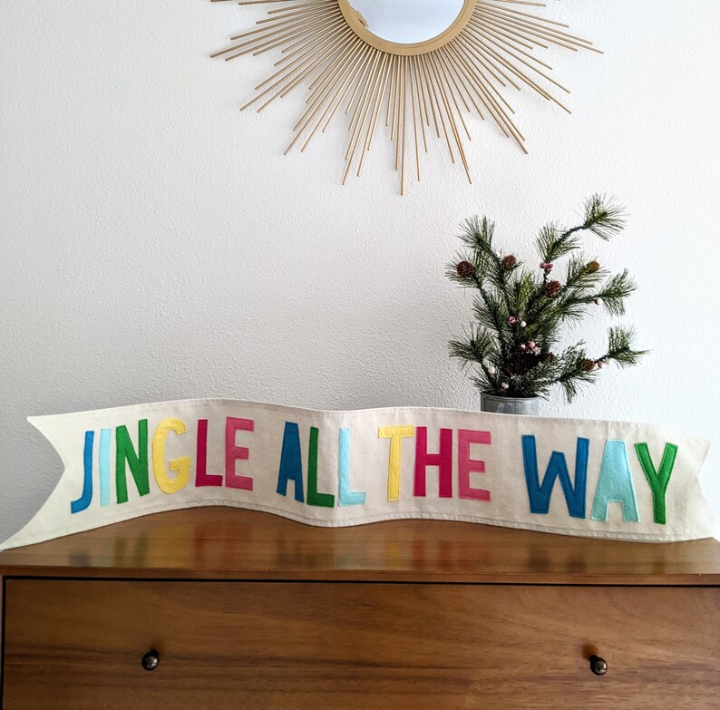 Christmas Banner | Jingle All the Way | Multi-color - Etsy