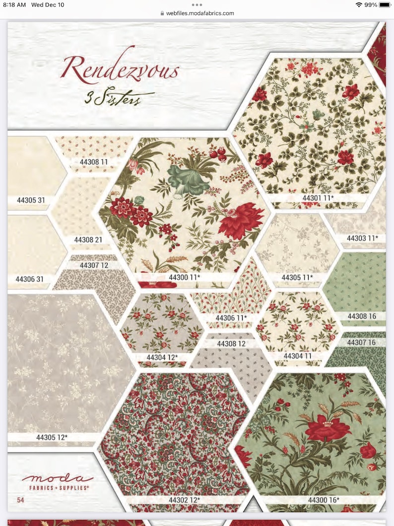 Moda - RENDEZVOUS - Charm Pack by 3 Sisters- 44300PP - Etsy