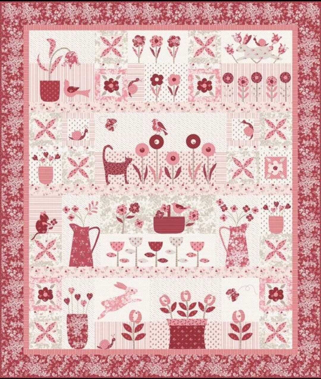 Moda THE FLOWER FARM Block of the Month Kit by Bunny Hill Designs ...