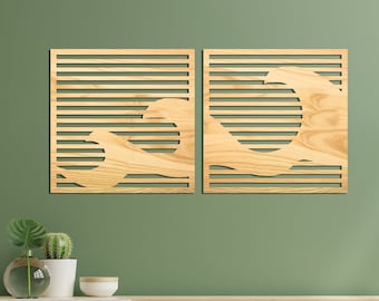 Wave Wall Art, Circular Wood Sign, Surf Decor - Etsy