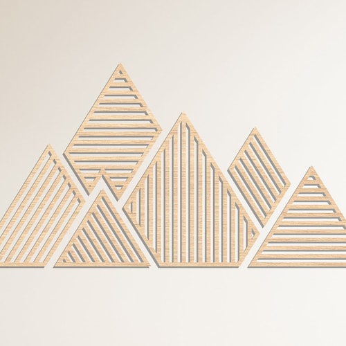 Forest Mountain Trio Wall Panel Decor Set - Etsy