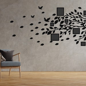 Family Tree Wood Wall Art, Tree of Life Room Decor, 3D Family Picture ...