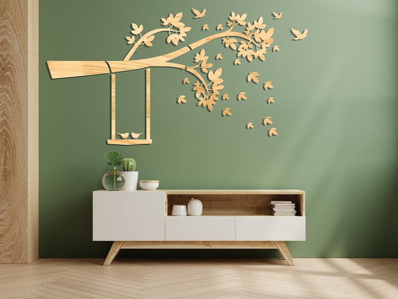 Large Tree Wood Wall Decor, Oak Tree Wall Art, Tree of Life Wooden Art ...