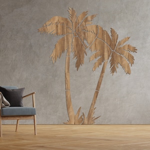 Large Palm Tree Wood Wall Decor, Tropical Wall Art, Beach Home ...
