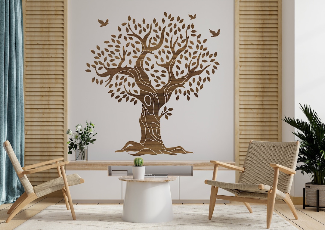 Tree of Life Wood Wall Art, Extra Large Tree Wall Decoration, Oak Tree ...