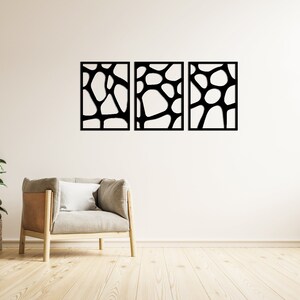 Abstract Wood Wall Art Set, Large Gallery Wall Decor, Minimalist Set of ...