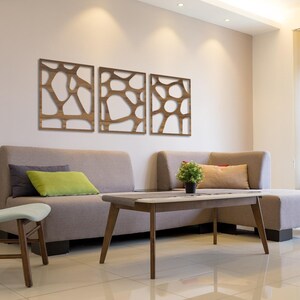 Abstract Wood Wall Art Set, Large Gallery Wall Decor, Minimalist Set of ...