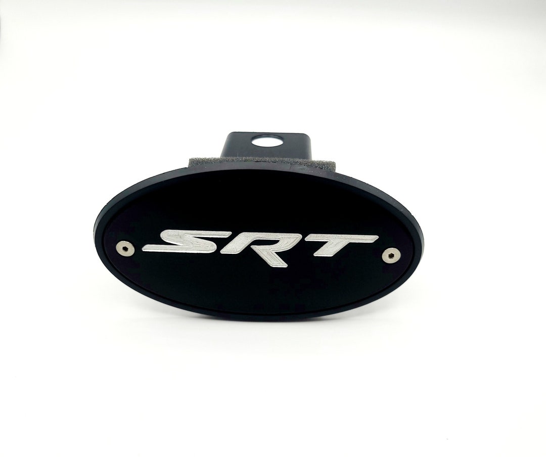 SRT Receiver Hitch Cover 2 Black and Silver Engraved Logo USA Made ...