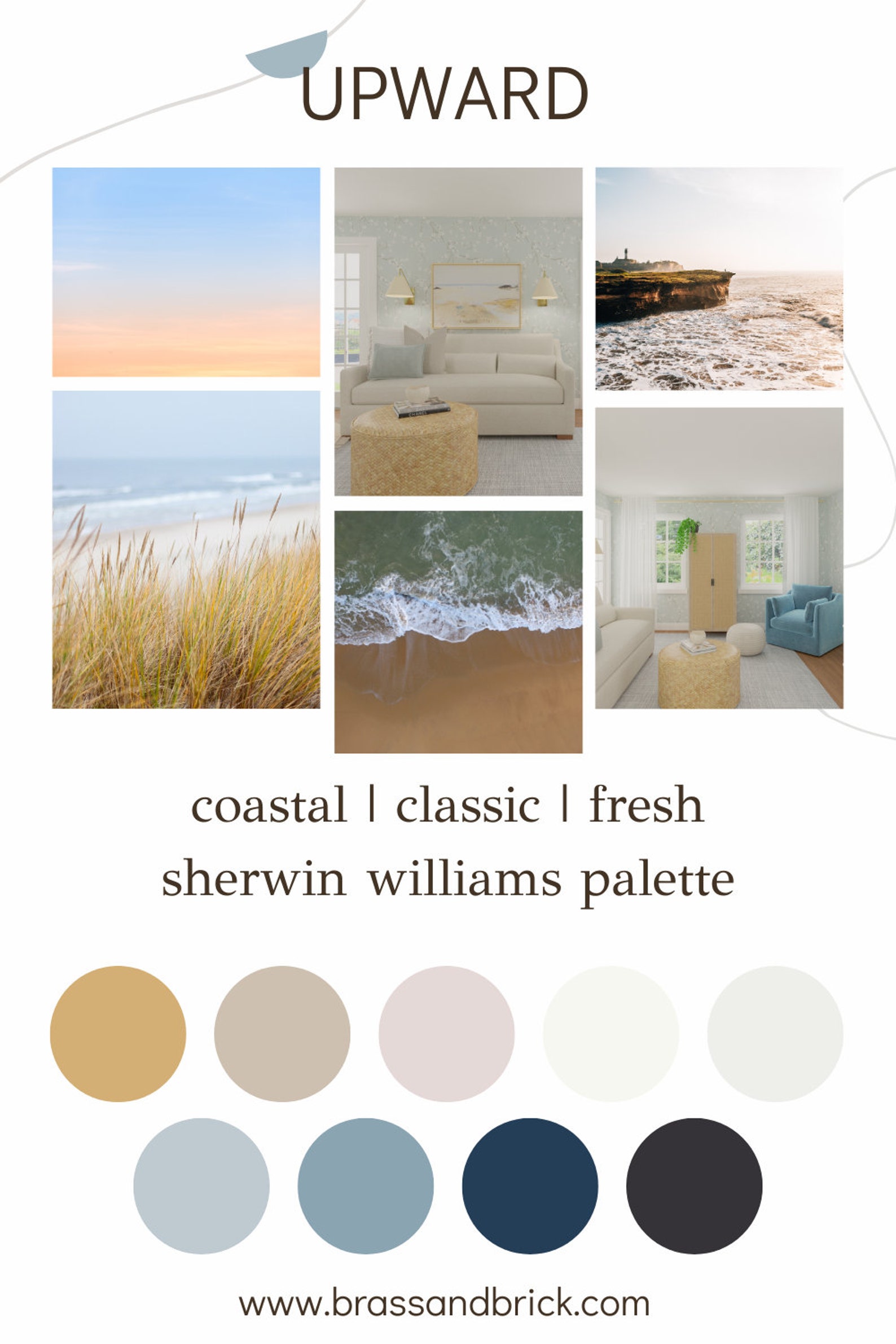 Upward Color Palette, Color of the Year Upward, Sherwin Williams Color ...