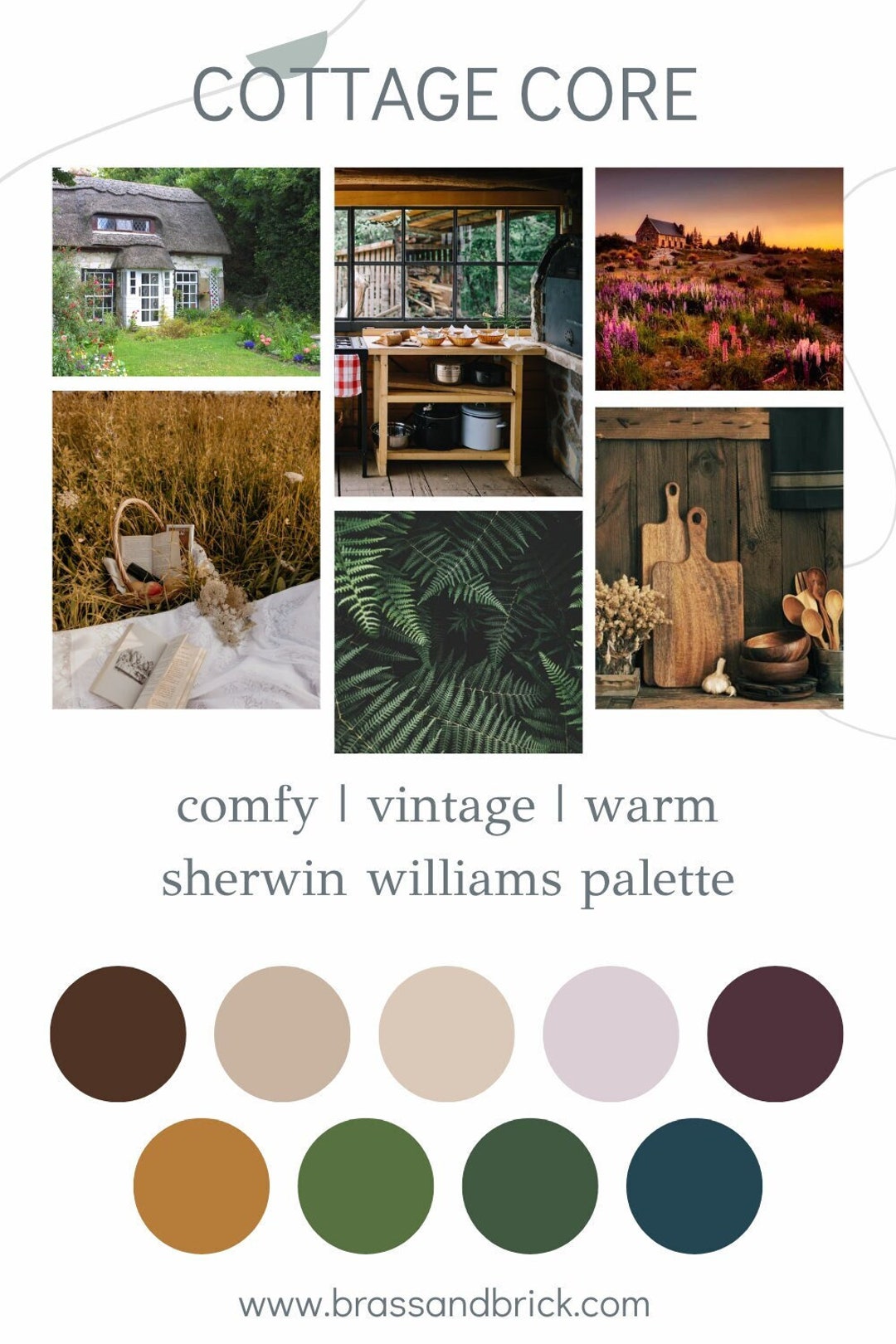 Cottage Core Home Color Scheme, Sherwin Williams, Natural Paint Colors ...