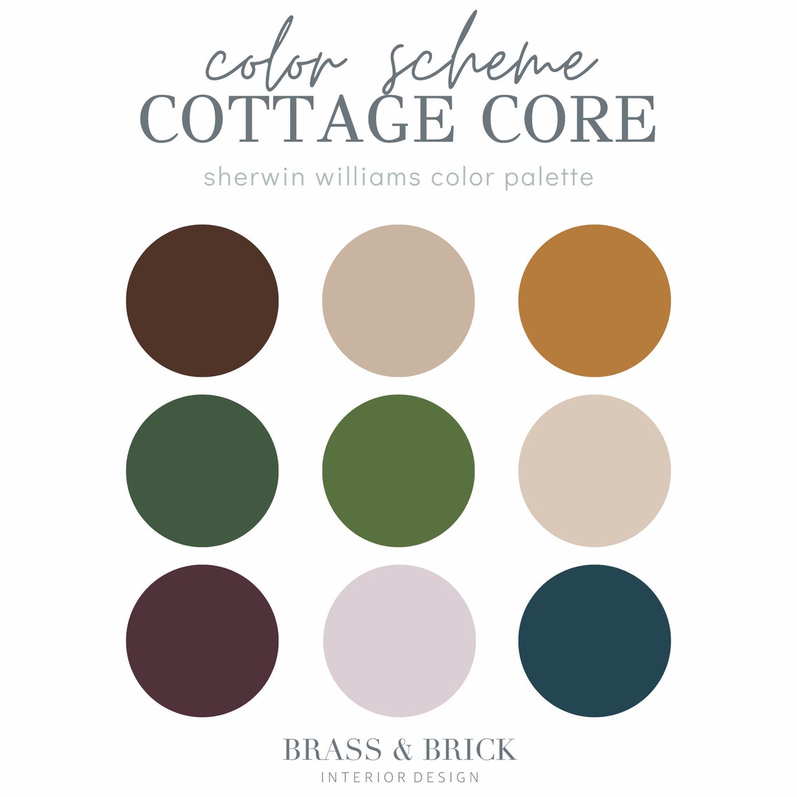 Cottage Core Home Color Scheme, Sherwin Williams, Natural Paint Colors ...