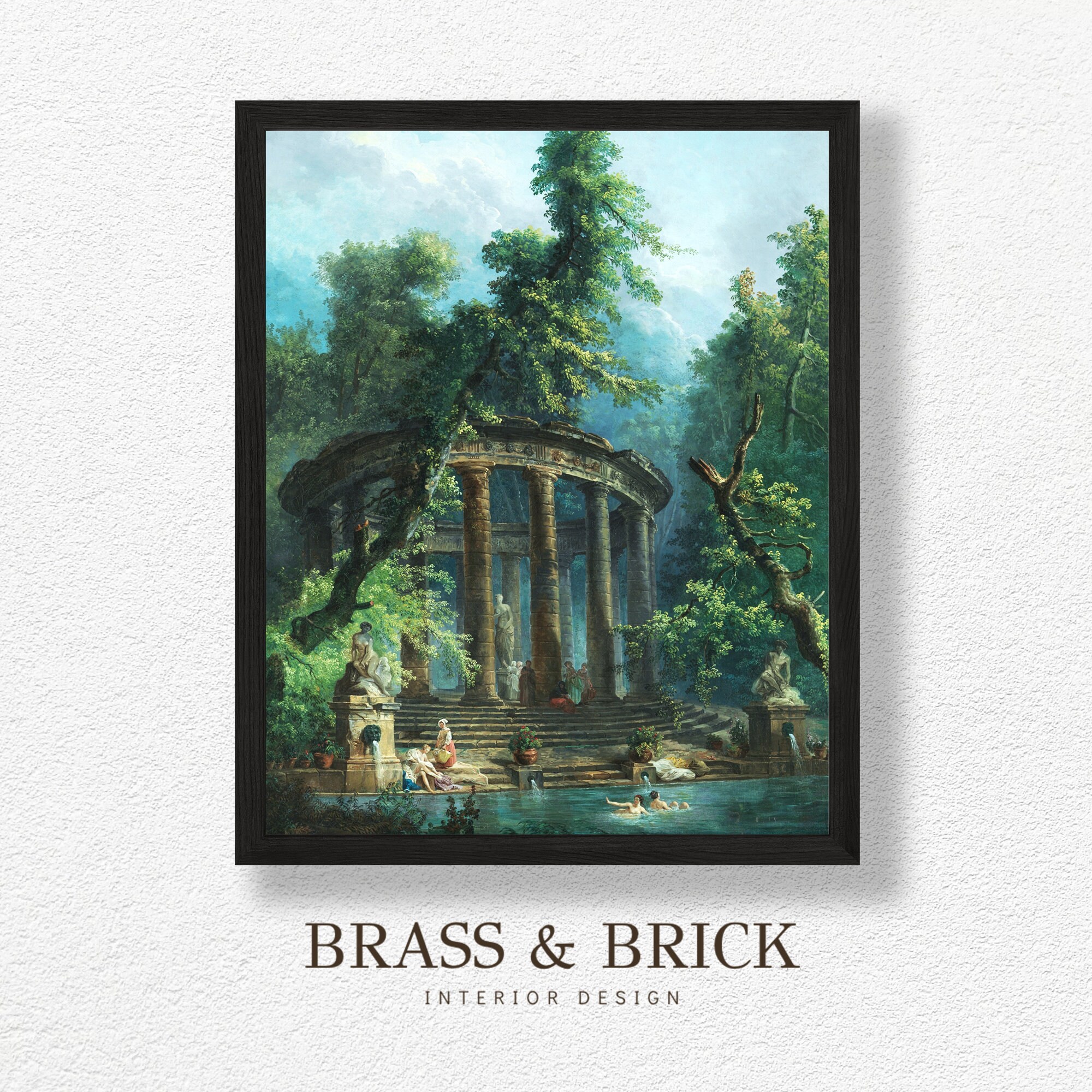 Woodland Bathing Pool | Digital Printable Art, Vintage Art Download ...