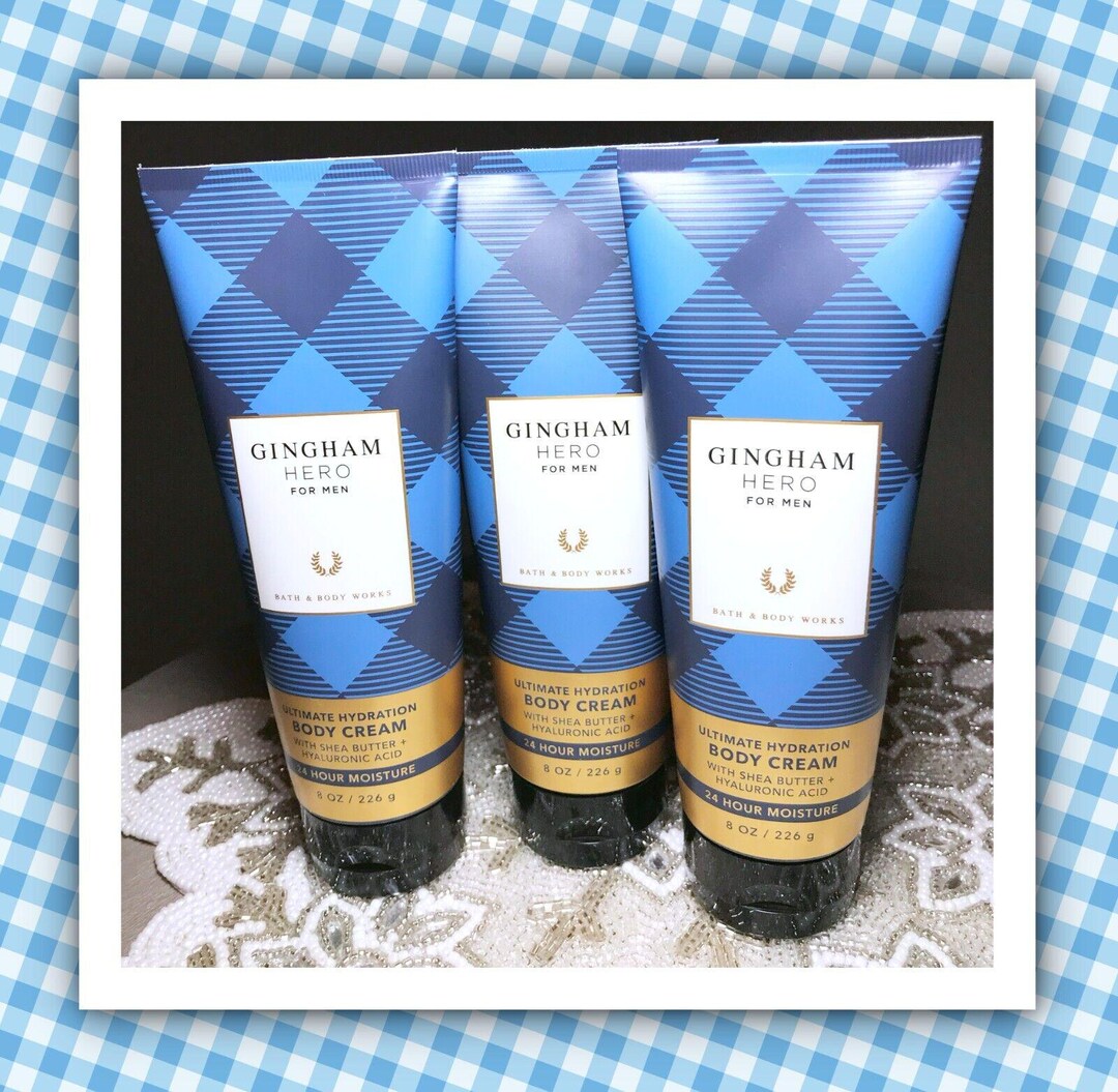 3 Bath & Body Works GINGHAM HERO for MEN 8oz Ultimate Hydration Body ...
