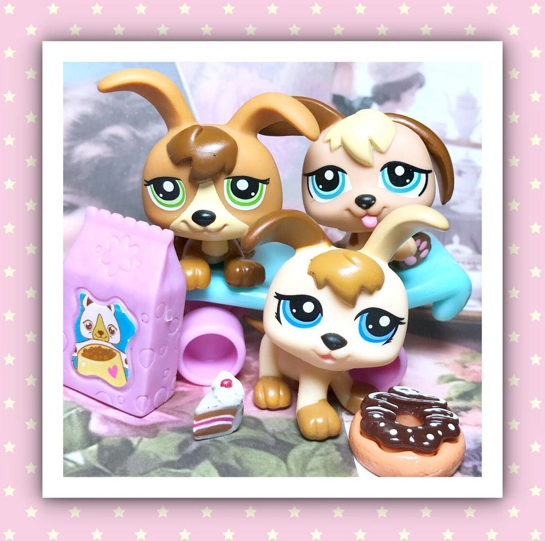 Authentic Littlest Pet Shop LPS 1338 1339 1340 Petriplets Puppy Dog ...