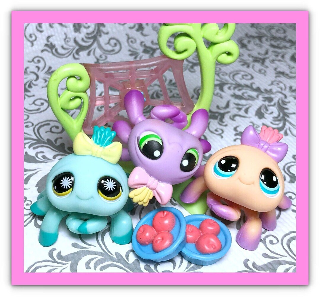 Authentic Littlest Pet Shop LPS 136 866 1078 Spider Lot With Web ...