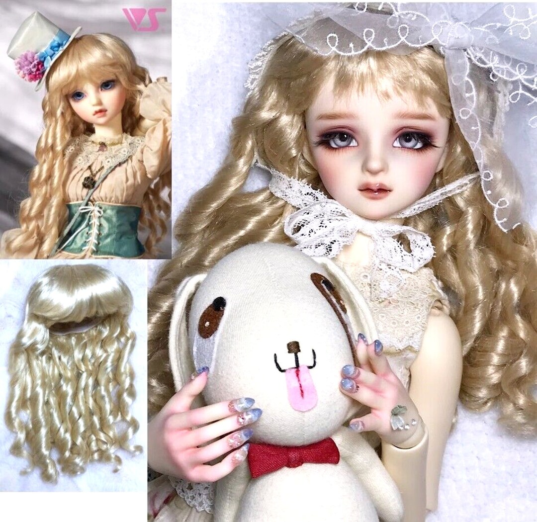 1/3 BJD Volks Super Dollfie SD Default LORINA Mohair Doll Wig Blonde ...