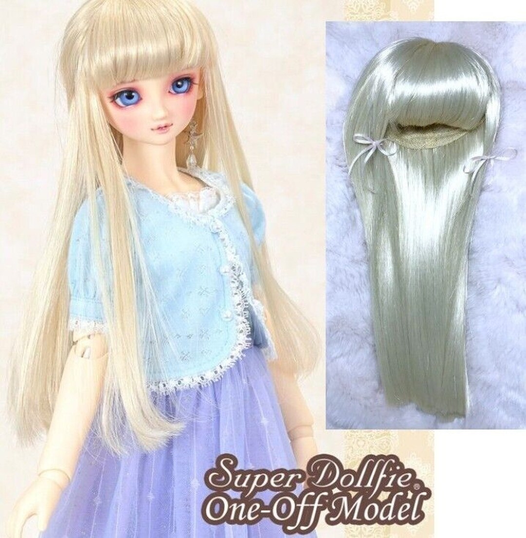 1/3 BJD Volks Super Dollfie SD Doll Wig W-2 Straight Long Ivory Light ...