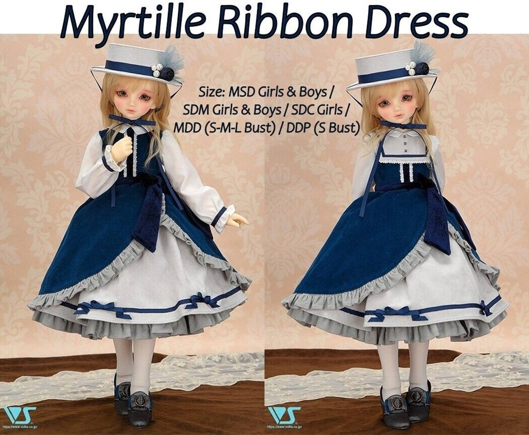 1/4 BJD Volks Mini Super Dollfie SDM Msd MDD Sdc Myrtille Ribbon Dress ...