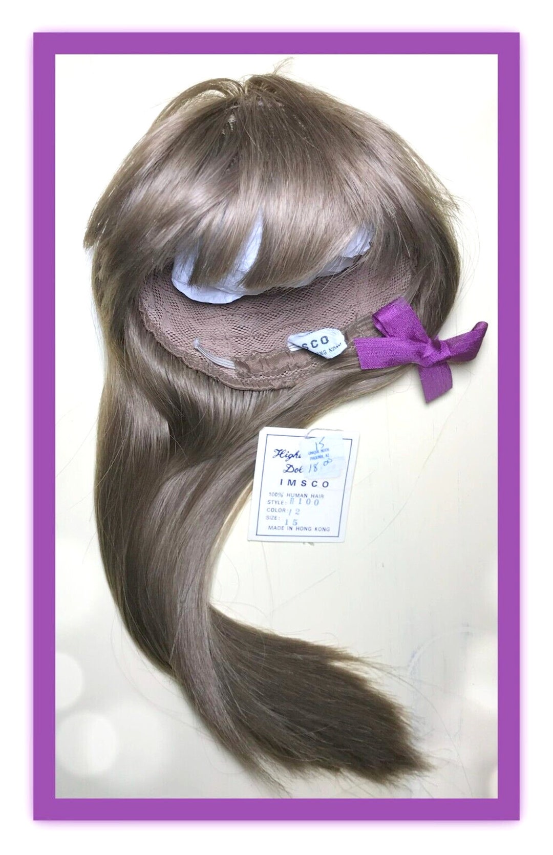 Vtg Brown 100% Human Hair Wig for Antique Bru Jumeau Bisque Doll 15 ...