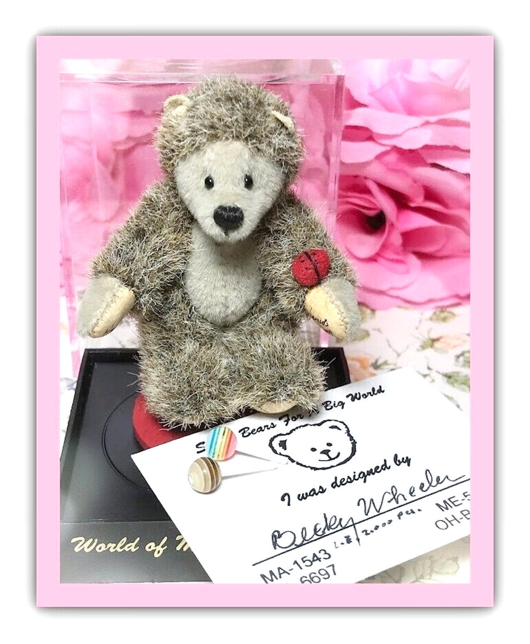 World of Miniature Bears Becky Wheeler HEDGEHOG Mohair Artist Bear Deb ...