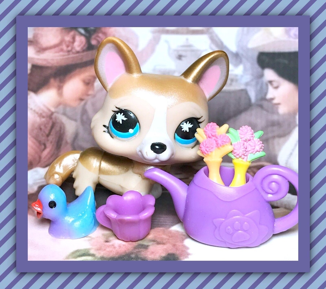 Authentic Littlest Pet Shop LPS 871 Collector Shimmer Welsh Corgi Dog ...