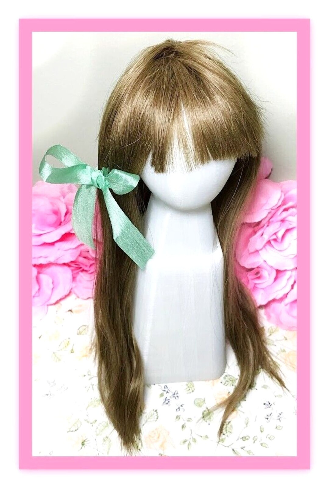 Vtg 100% Human Hair Wig for Antique Bru Jumeau Bisque Doll 7 Made in ...