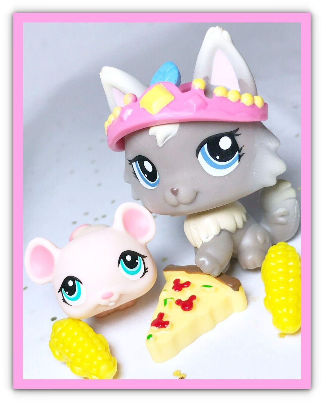 Authentic Littlest Pet Shop LPS 1411 1412 Pet Pairs Persian Wolf Cat ...