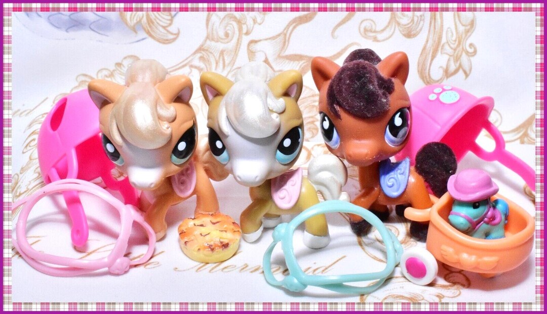 Authentic Littlest Pet Shop LPS Pony Horse 124 405 627 Fuzzy Shimmer ...