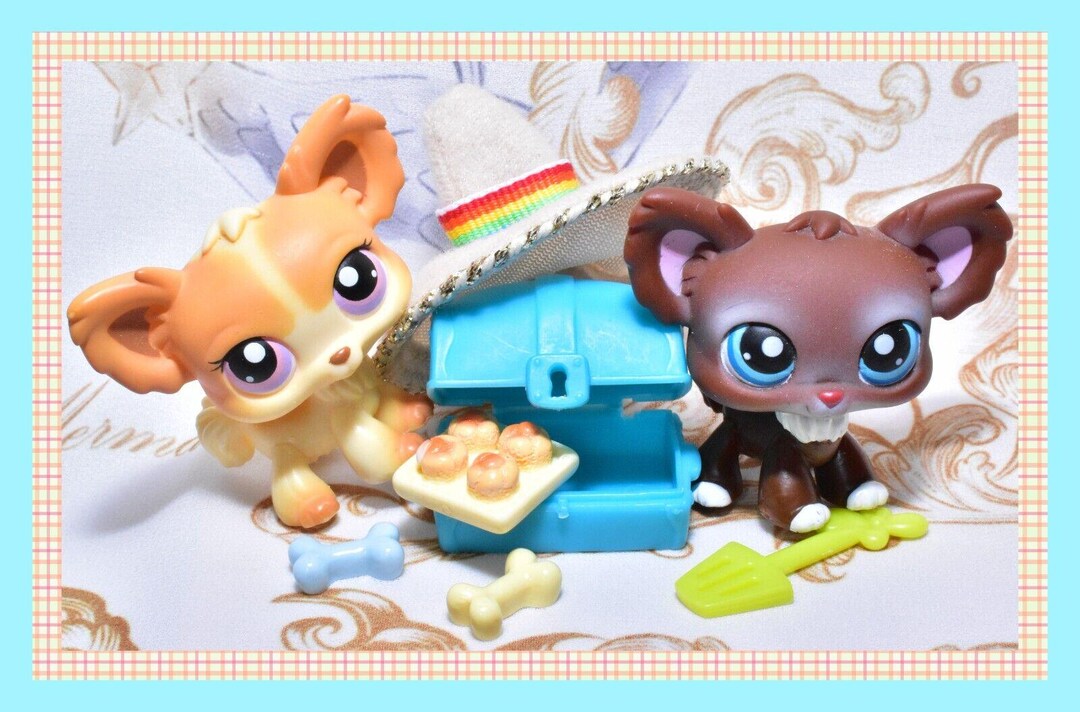 Authentic Littlest Pet Shop LPS Chihuahua Papillion Puppy Dog 96 219 ...