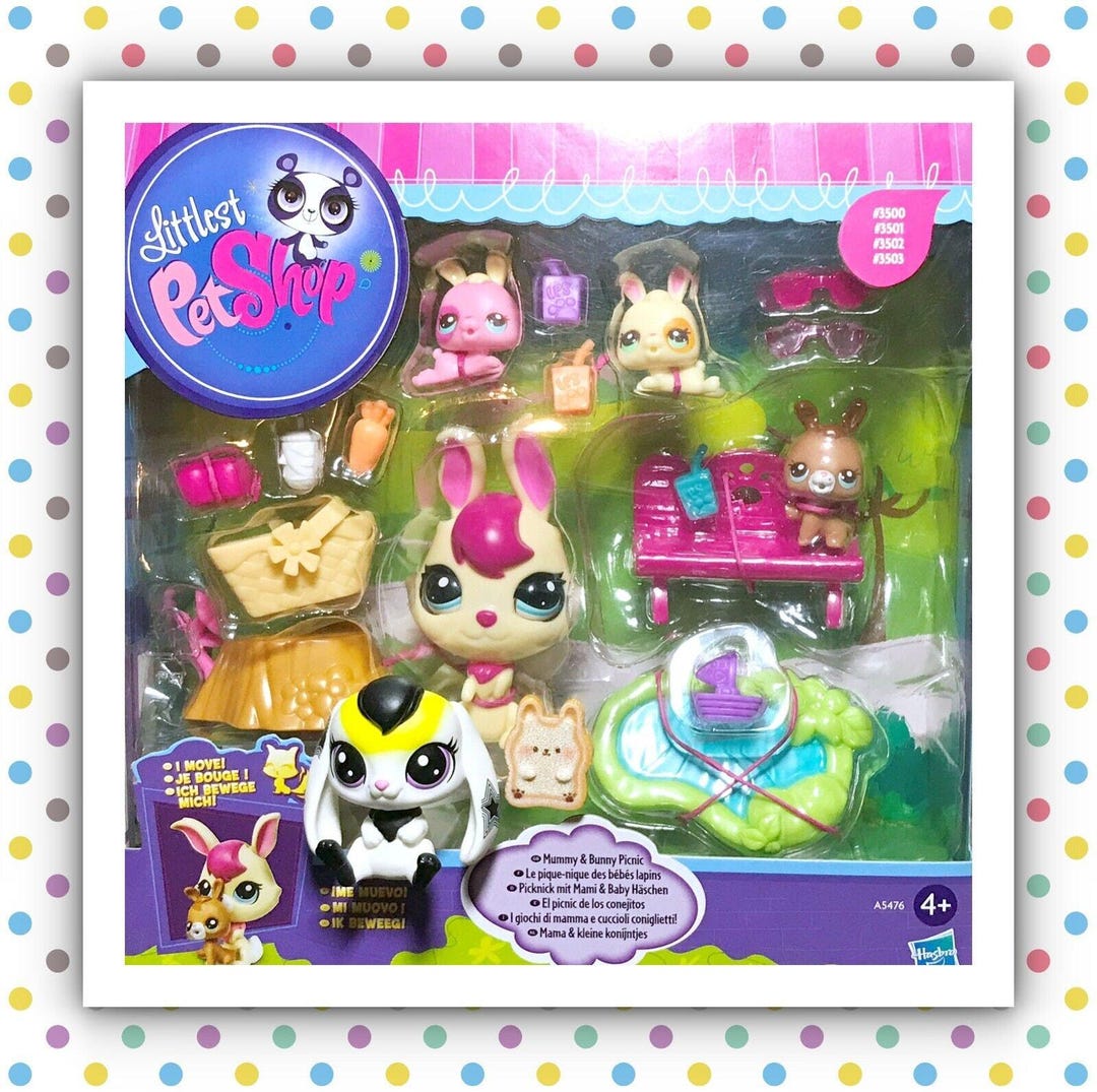 Authentic Littlest Pet Shop LPS 3500 3503 Magic Motion Mommy & Bunny ...