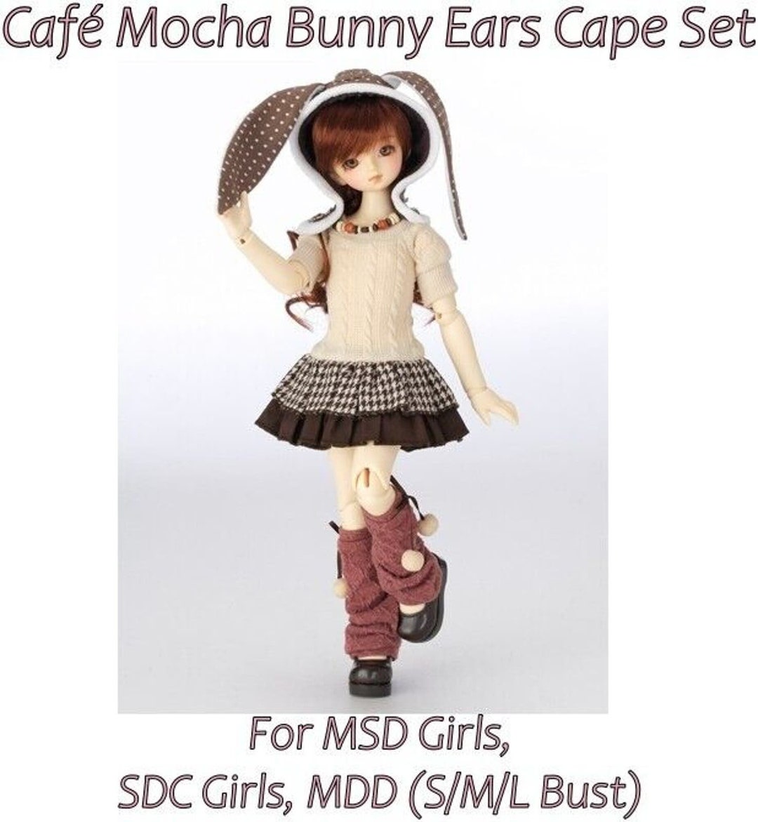 1/4 BJD Volks Mini Super Dollfie MSD MDD Sdc Café Mocha Bunny Ears Cape Set - Etsy