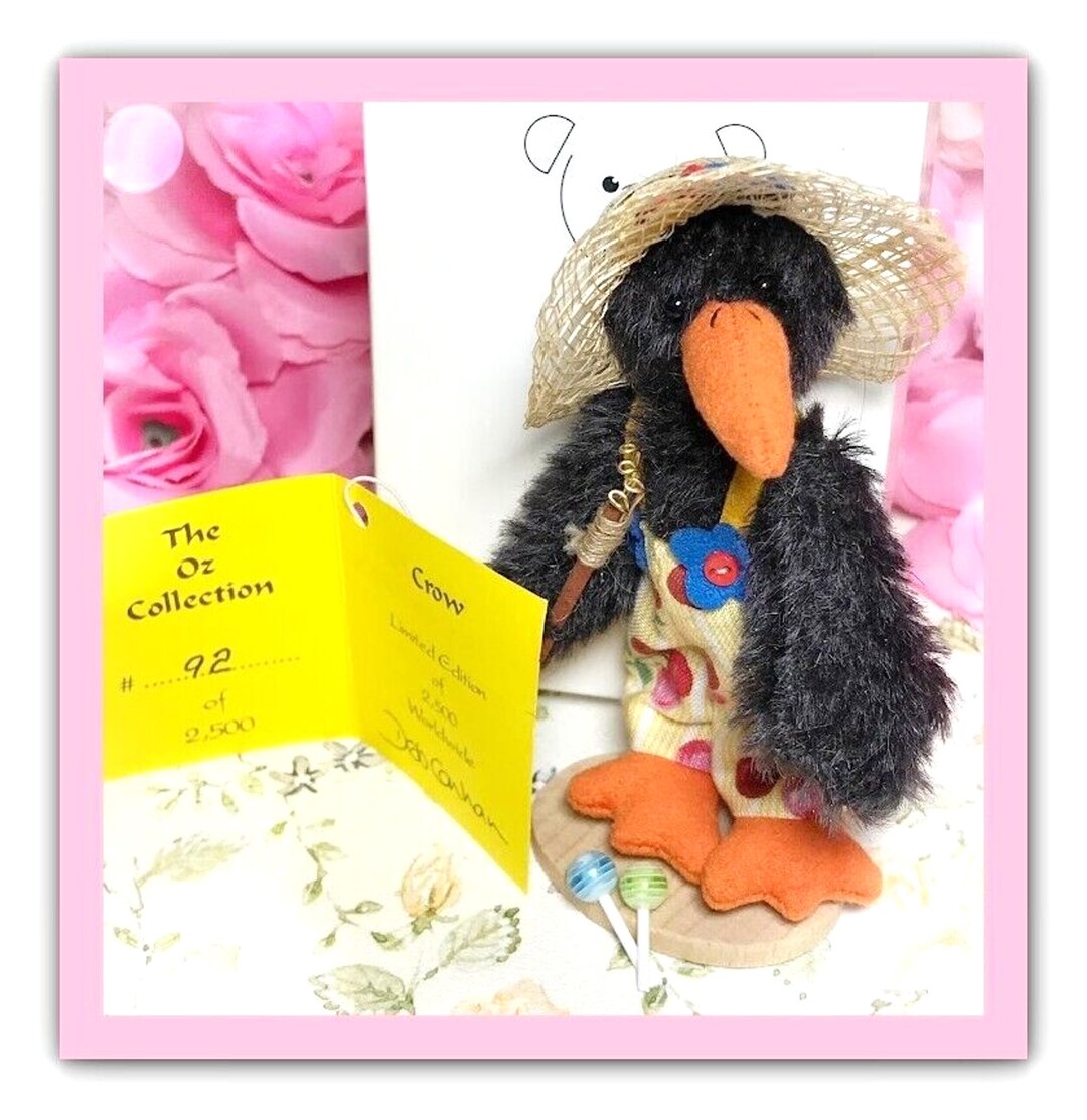 Deb Canham Artist Designs Mohair Teddy Bear CROW Wizard of Oz LE COA 4 ...