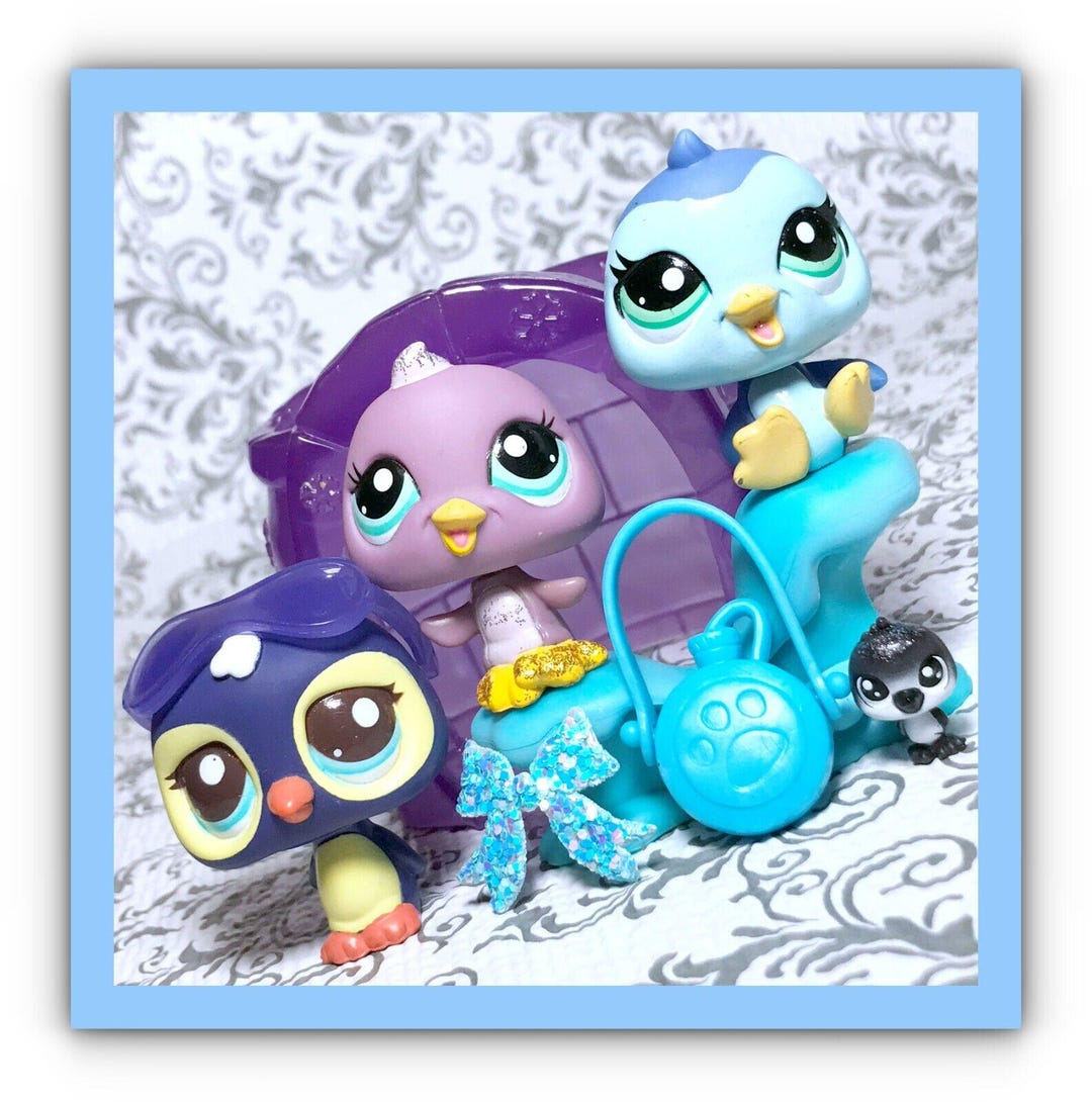 Authentic Littlest Pet Shop LPS 2321 2322 2495 Mom Baby Penguin ...