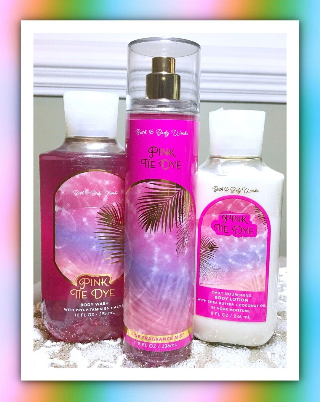 Bath & Body Works PINK TIE DYE Fragrance Mist Body Lotion Shower Gel ...