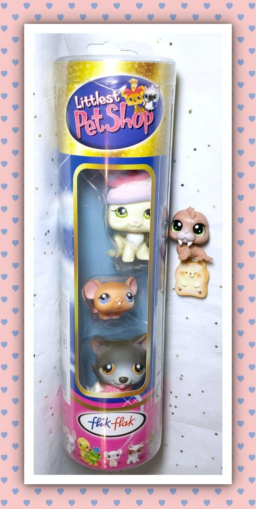 Authentic Littlest Pet Shop LPS 174 178 179 Winter Tube With Husky ...