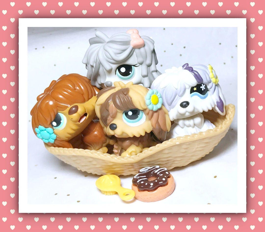 Authentic Littlest Pet Shop LPS MM4 466 1077 1458 Sheepdog Komondor Dog ...
