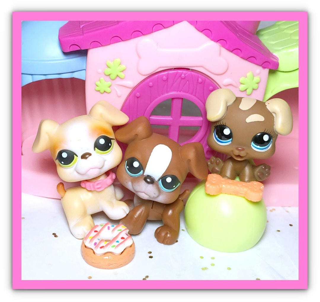 Authentic Littlest Pet Shop LPS 83 235 1052 Boxer Puppy Dog Family ...